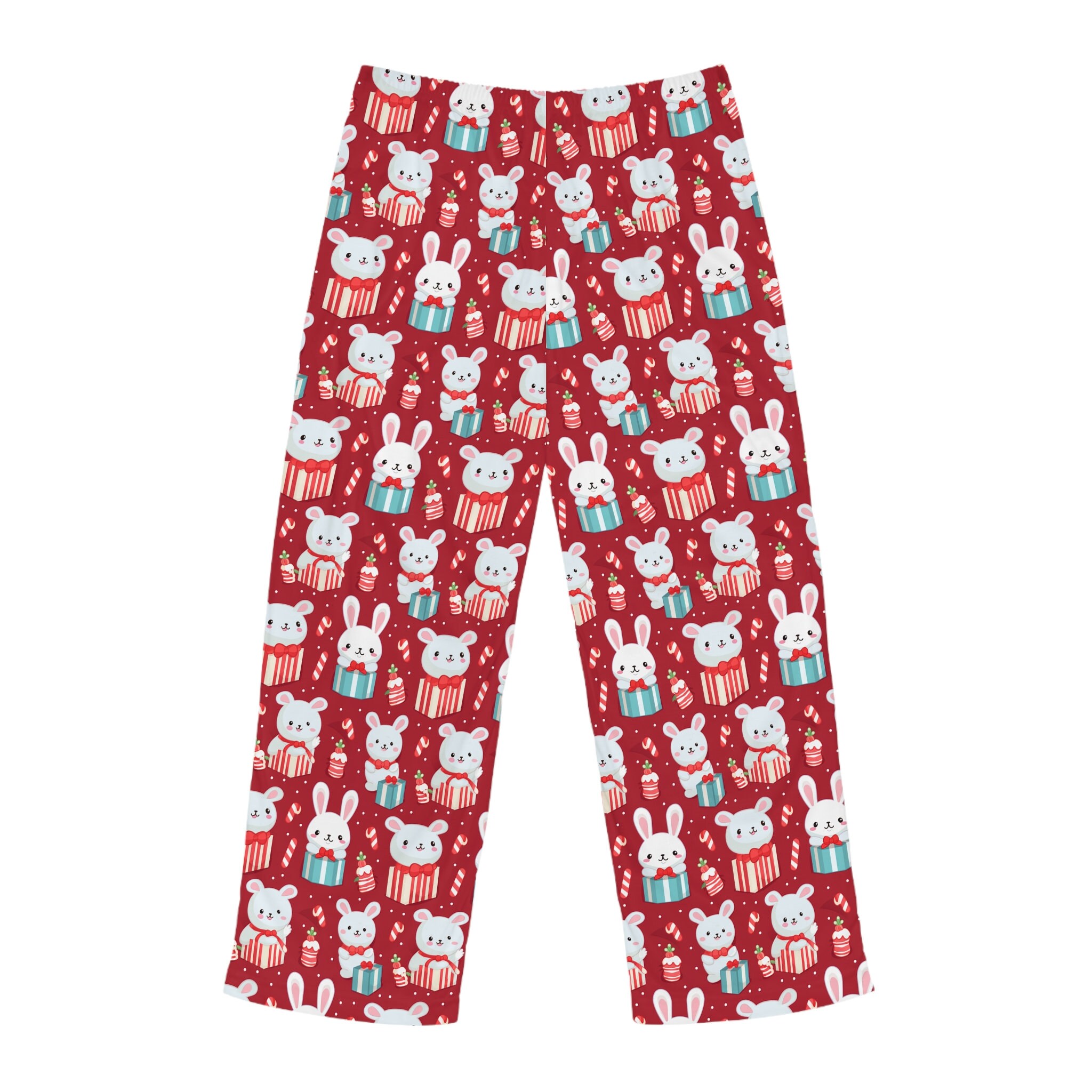 Men's Christmas Pajama Pants Bunny Rabbits and Presents - Etsy