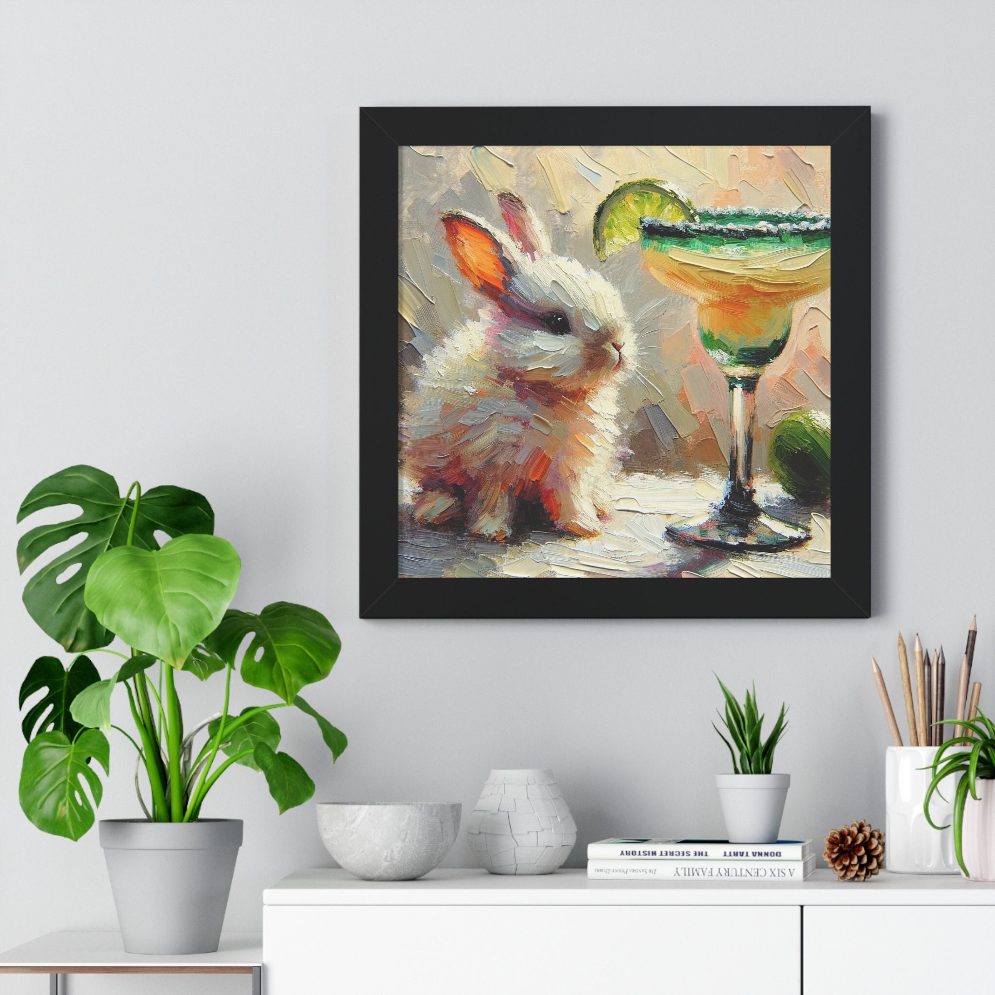 Bunny Rabbit Artwork Cottontail Cocktail Digital Download for Printing ...