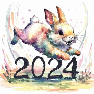 Bunny Rabbit Artwork - Leap Year - Digital Download for Printing on ...