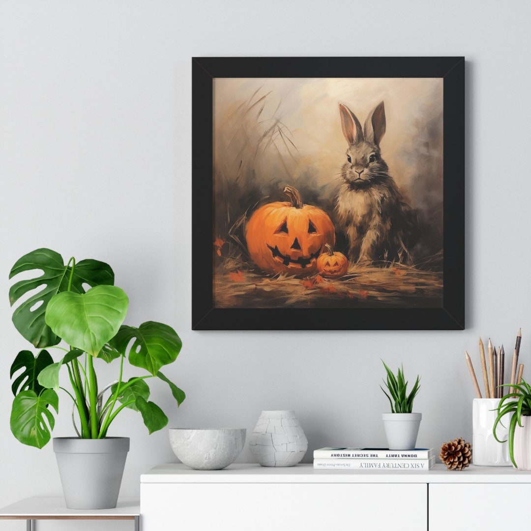 Bunny Rabbit Artwork October Bunny Digital Download for Printing on ...
