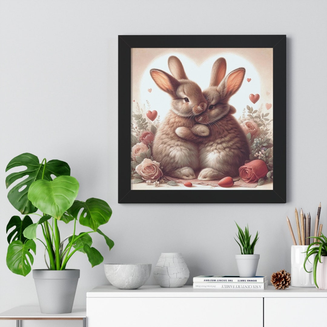 Bunny Rabbit Artwork - Love Buns - Digital Download for Printing on ...