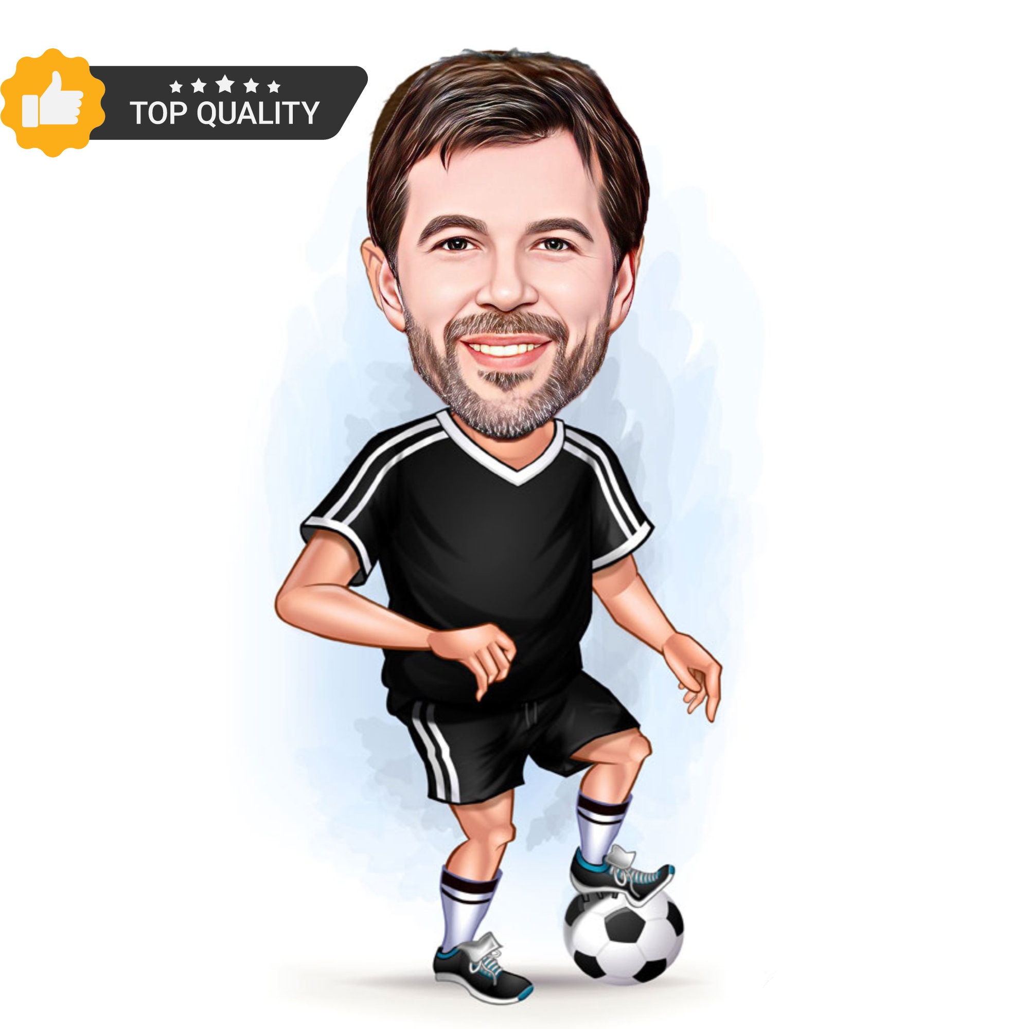 Custom Soccer Player Cartoon Portrait Soccer Caricature - Etsy UK