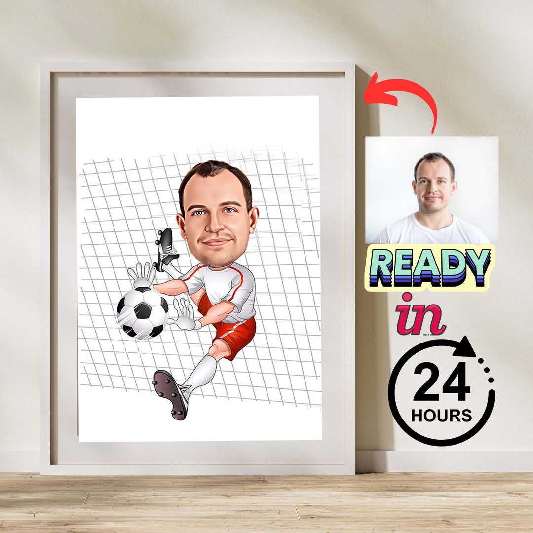 Goalkeeper Gift Goalkeeper Caricature From Photo Funny - Etsy UK