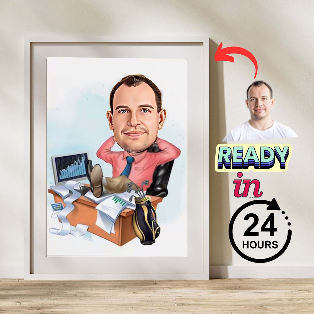 Custom Boss Caricature From Photo Boss Gift for Men Boss - Etsy