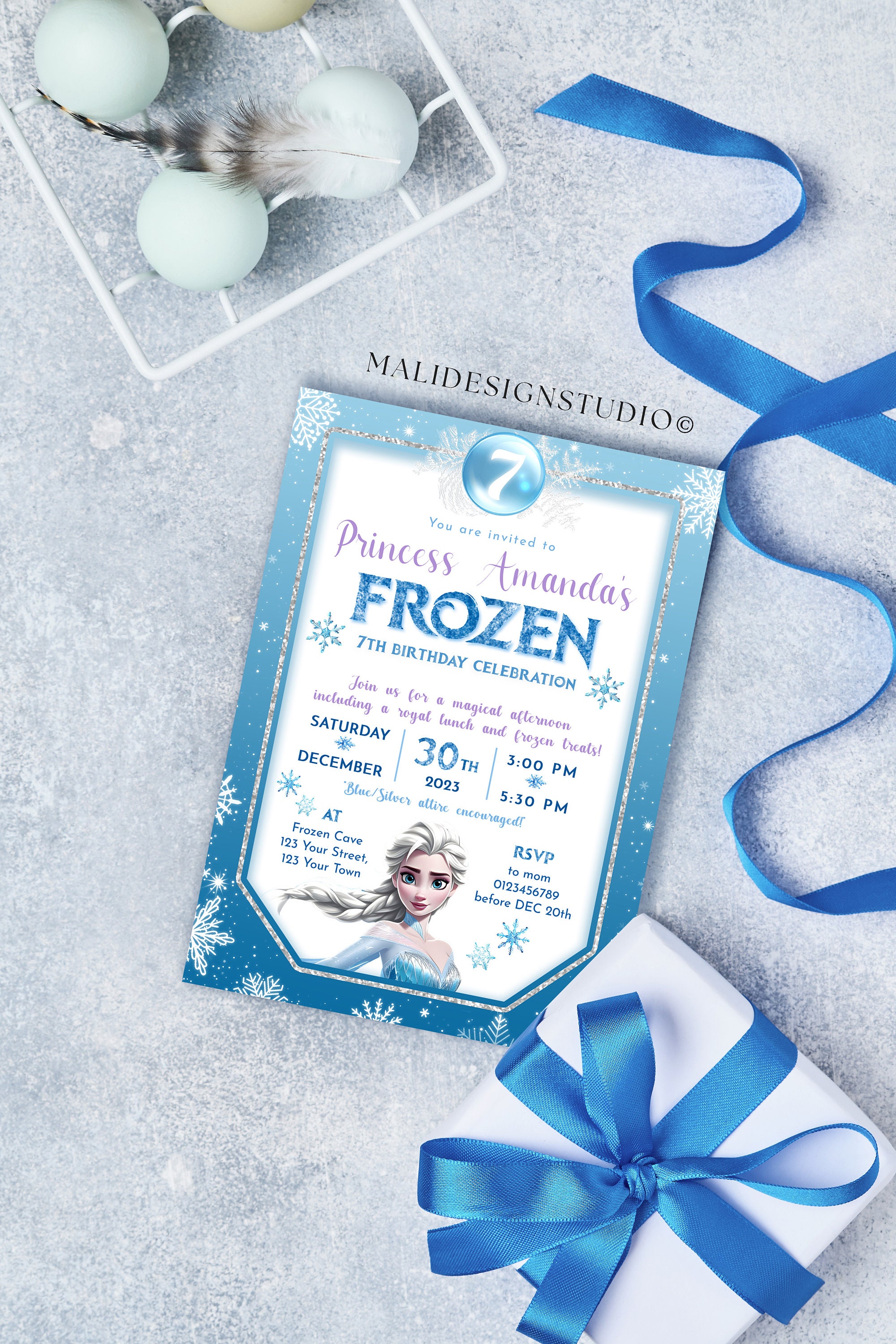 Princess Elsa Frozen Birthday Invitation Editable Printable - Etsy