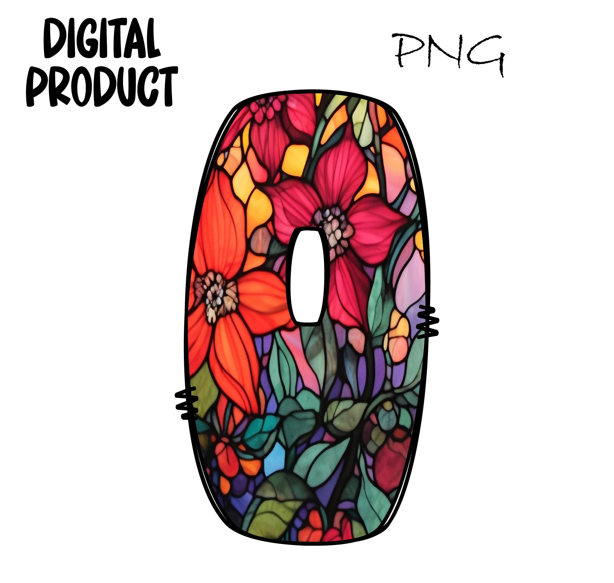 Floral Stained Glass Doodle Alphabet PNG | Letters & Numbers Png - Etsy