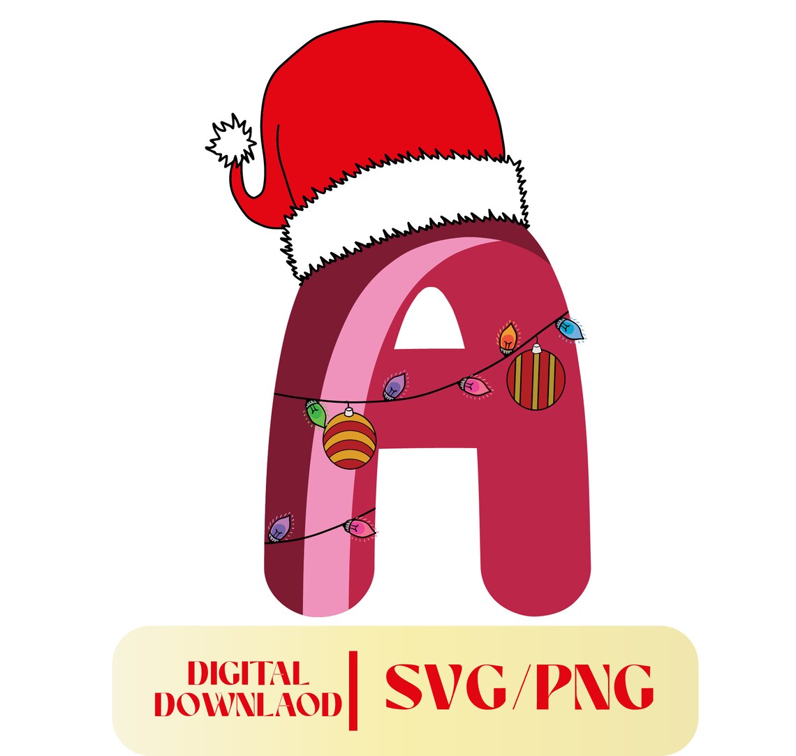 Christmas Alphabet SVG and PNG | Letters Svg for Cricut | Letters and ...