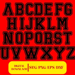 Varsity Letters and Numbers | Sports Alphabet | Jersey Numbers Svg ...