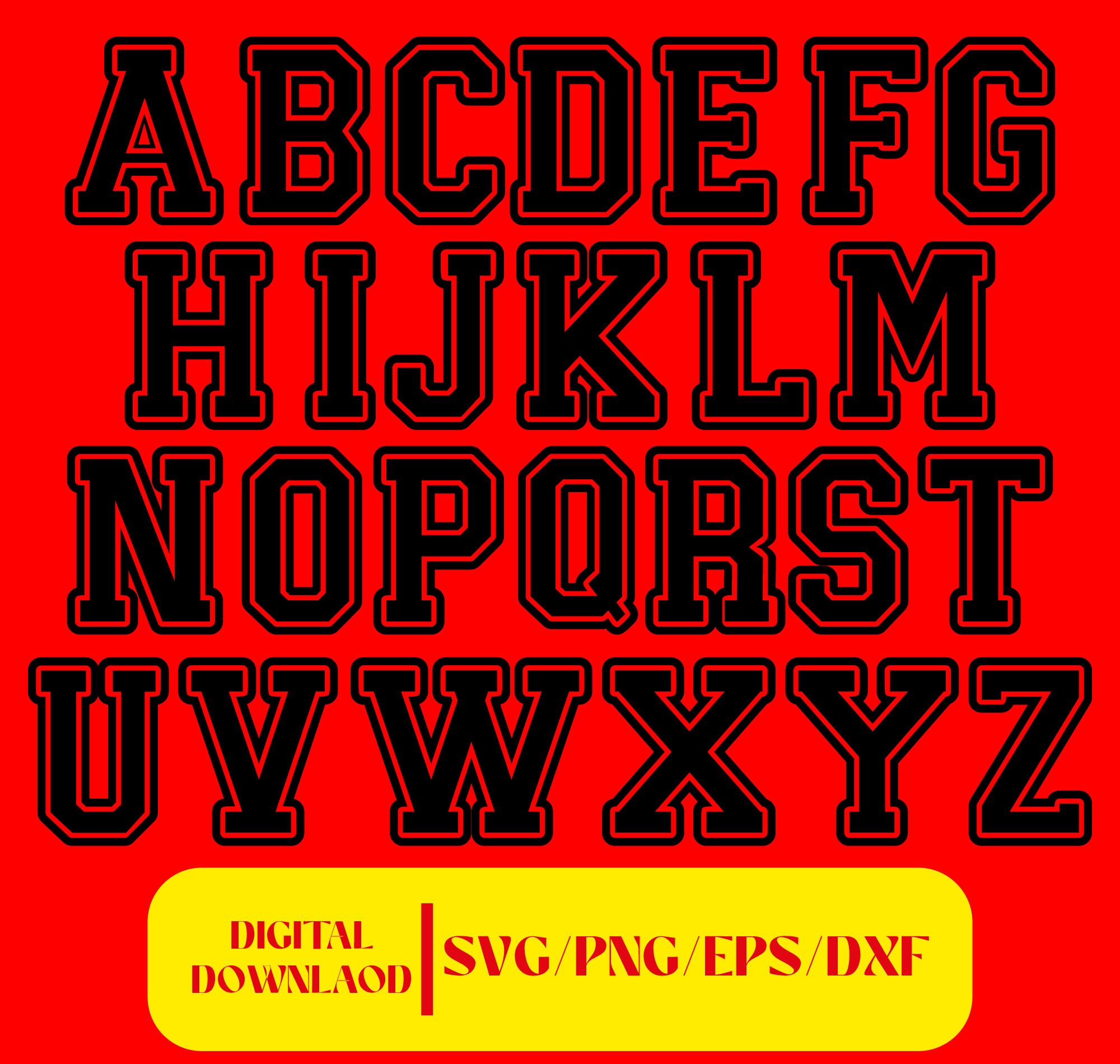 Varsity Letters and Numbers | Sports Alphabet | Jersey Numbers Svg ...