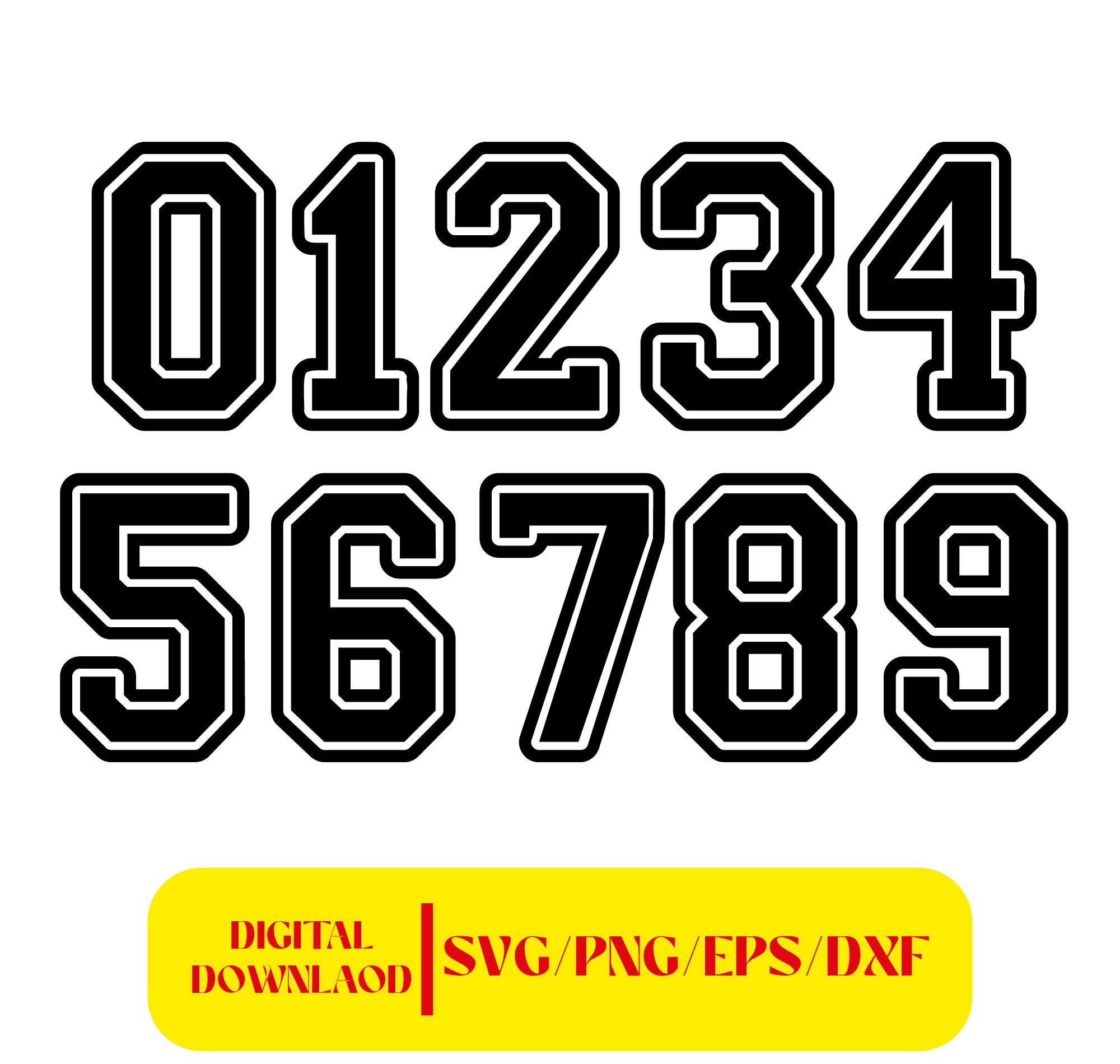 Varsity Letters and Numbers | Sports Alphabet | Jersey Numbers Svg ...