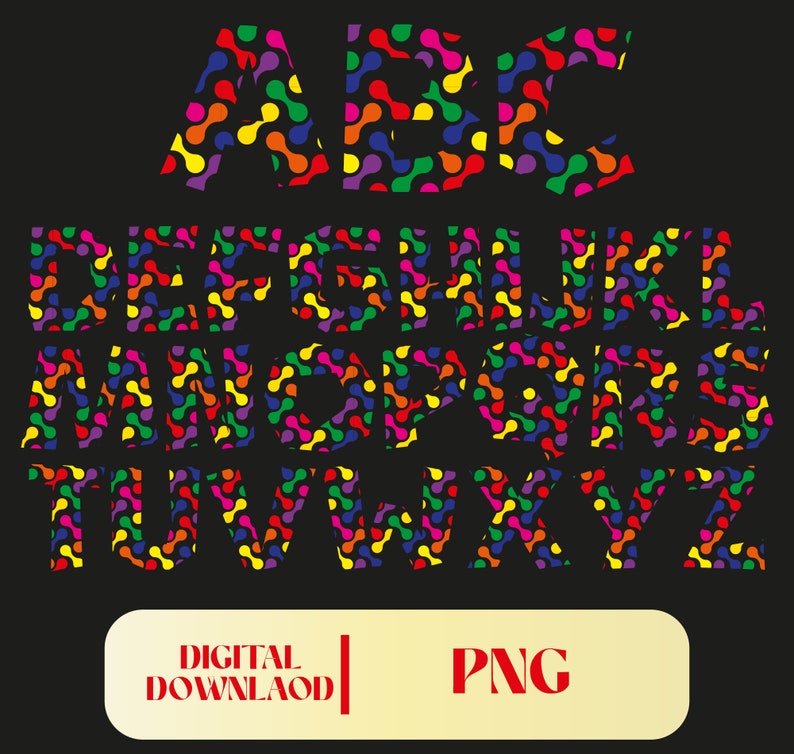 Color Alphabet PNG | Color Letters Png | Color Numbers Png - Etsy
