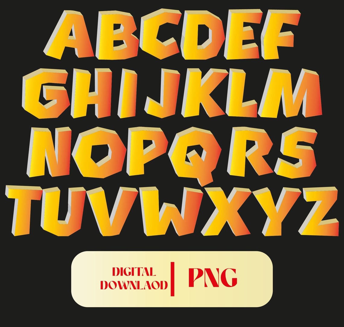 3D Font PNG | 3D Letters Png | 3D Numbers Png | 3D Alphabet Png | 3D ...