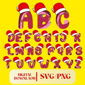 Christmas Alphabet SVG and PNG | Letters Svg for Cricut | Letters and ...