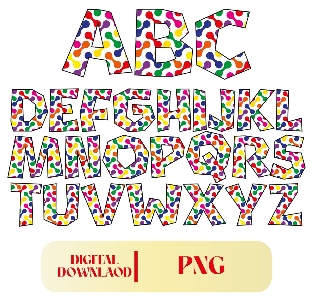 Color Alphabet PNG | Color Letters Png | Color Numbers Png - Etsy