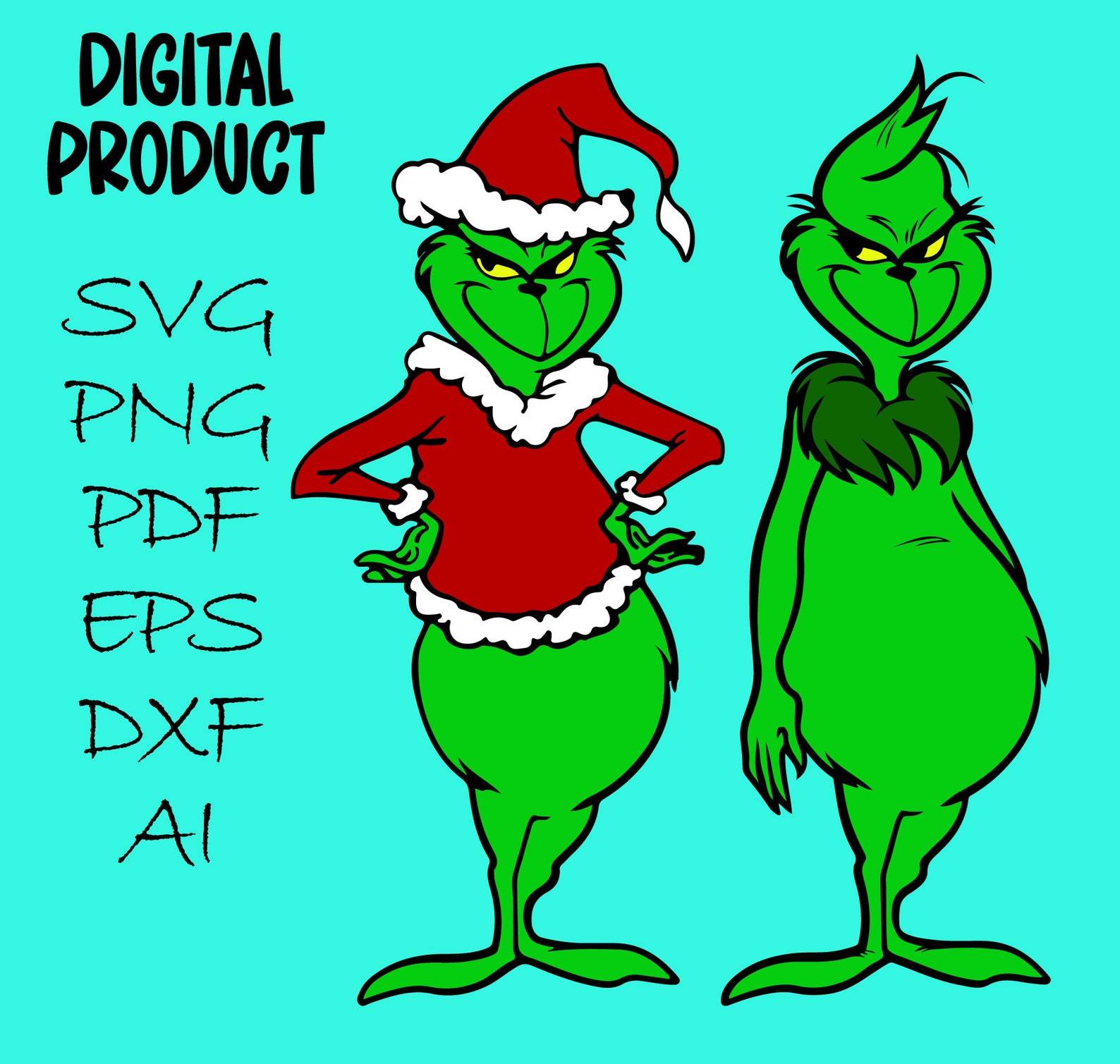 Grinch Svg Png Pdf Eps Dxf and AI Files | Vector Grinch | Instant ...