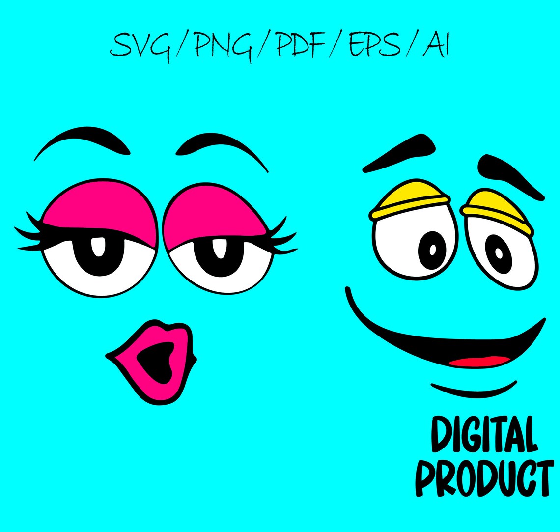 Candy Faces SVG Bundle With Lower Case M Graphics (digital Download) - Etsy