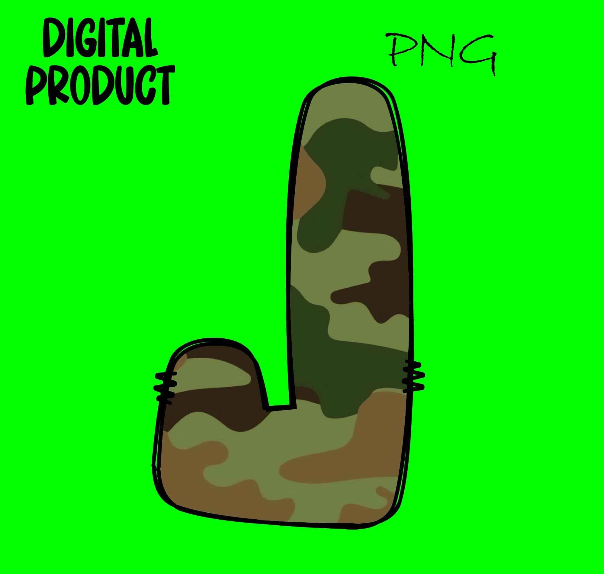 Doodle Military Camouflage Alphabet PNG Letters & Numbers Png - Etsy