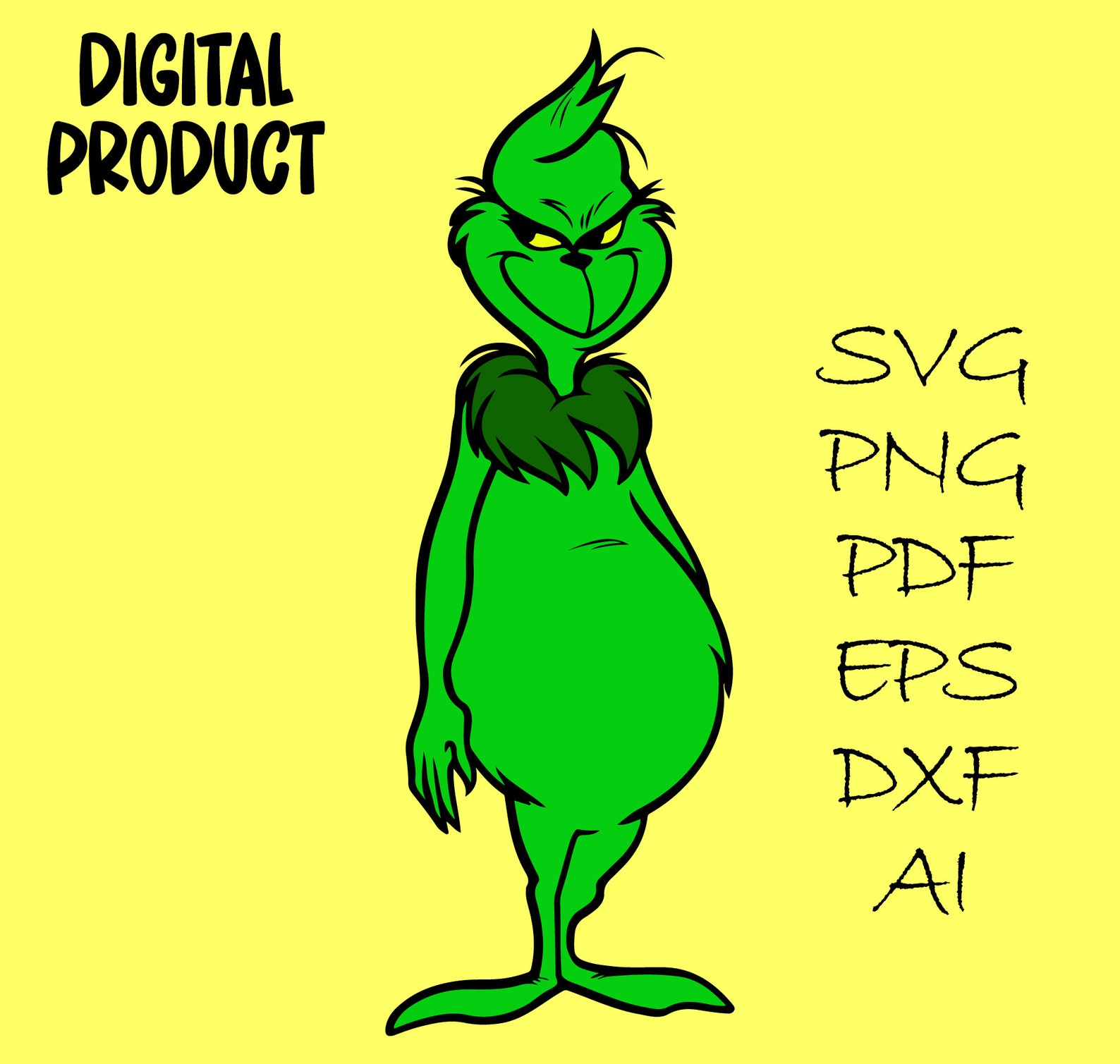 Grinch Svg Png Pdf Eps Dxf and AI Files | Vector Grinch | Instant ...