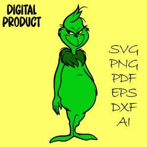 Grinch Svg Png Pdf Eps Dxf and AI Files | Vector Grinch | Instant ...