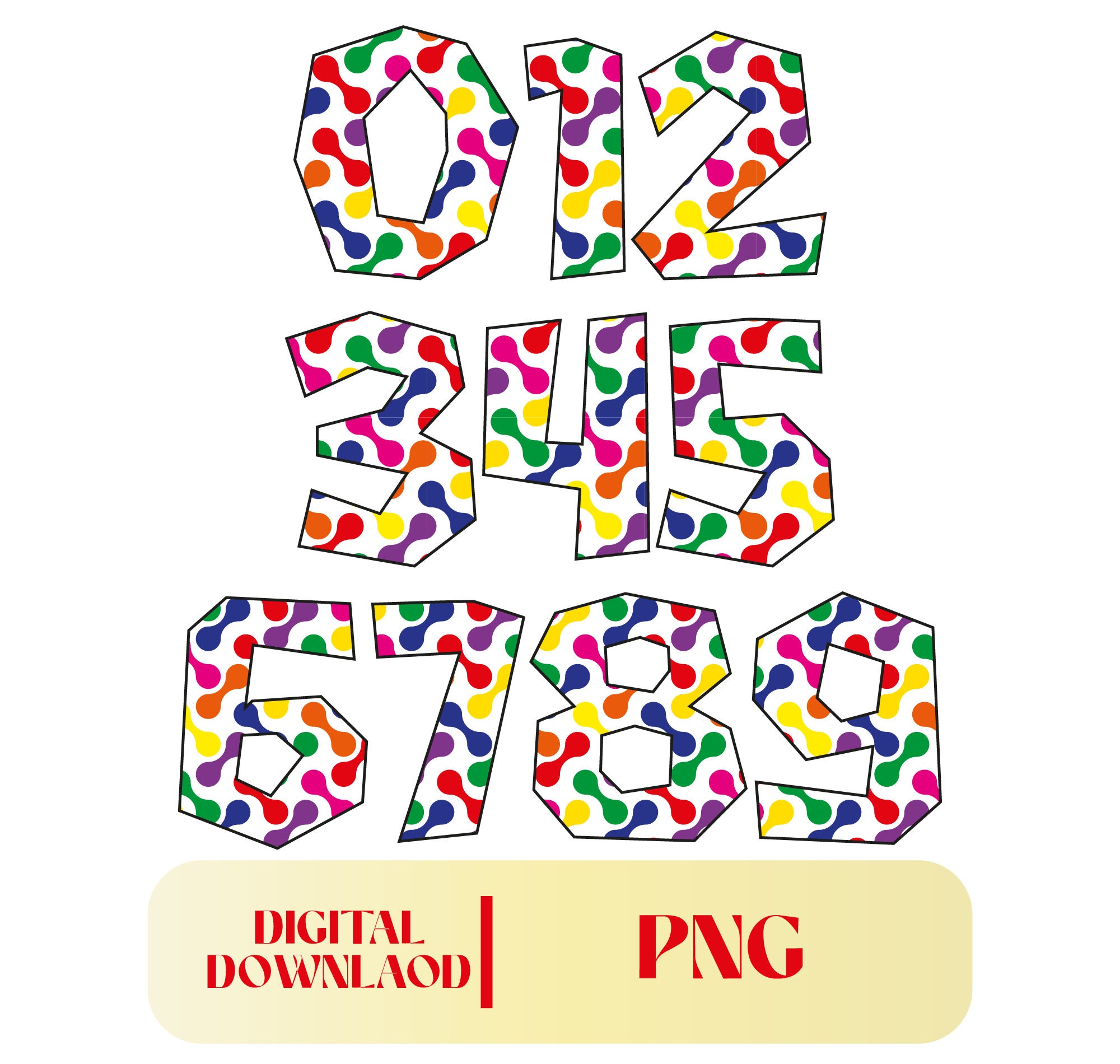 Color Alphabet PNG | Color Letters Png | Color Numbers Png - Etsy
