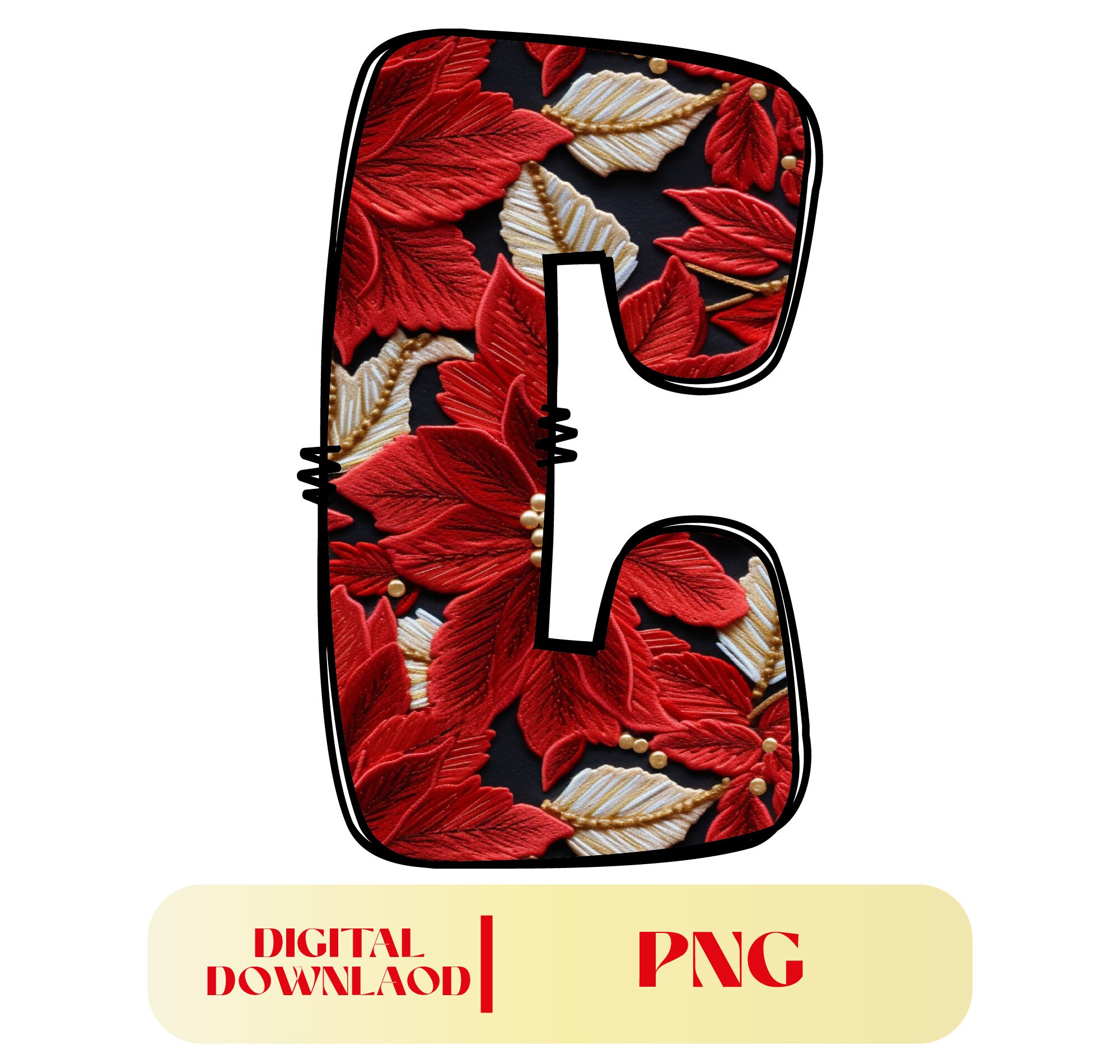 Tinsel and Thread Doodle Alphabet Png Faux Embroidery Alphabet PNG - Etsy