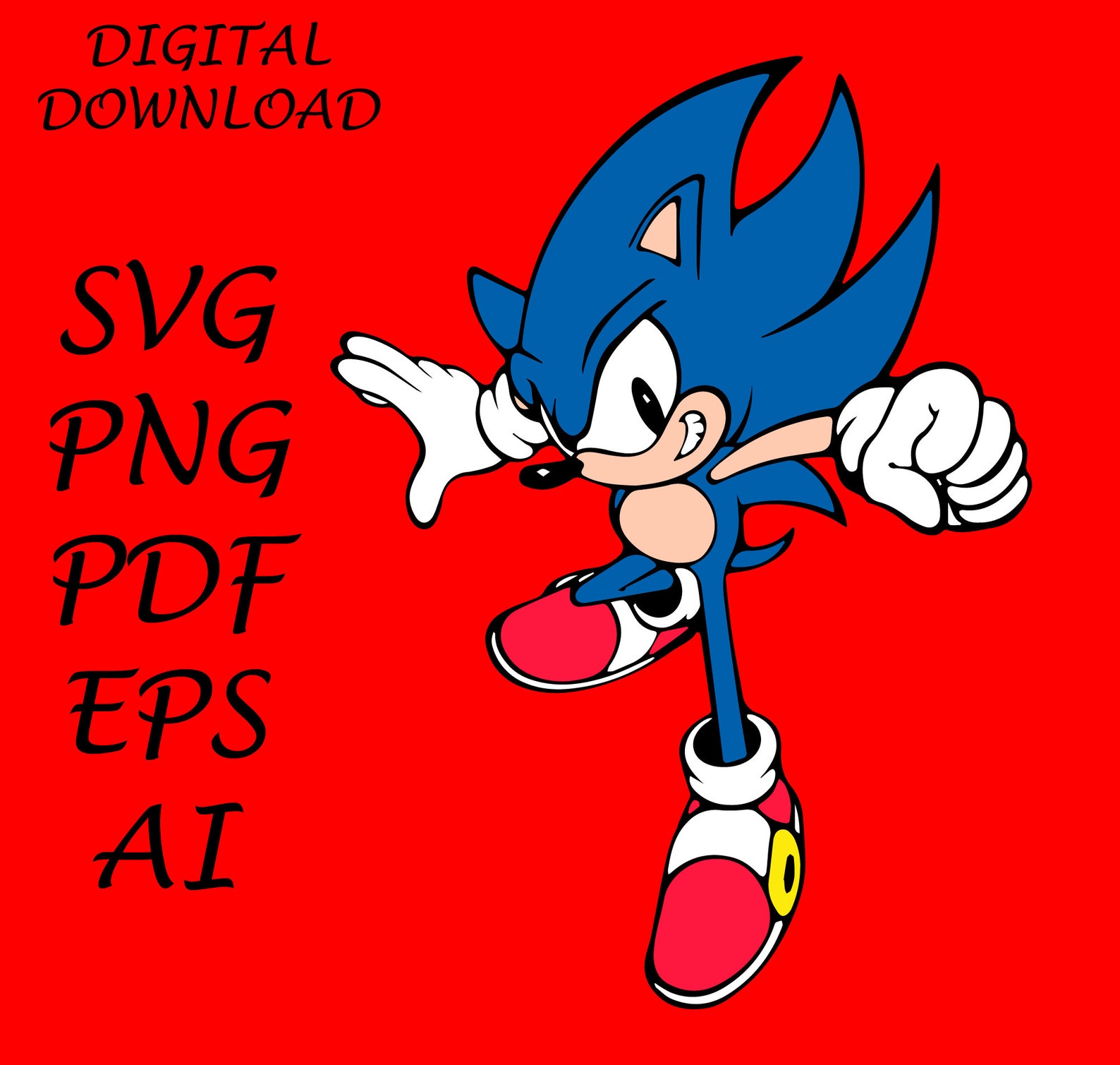 Sonic the Hedgehog SVG: Layered Vector Cut File (digital Download) - Etsy