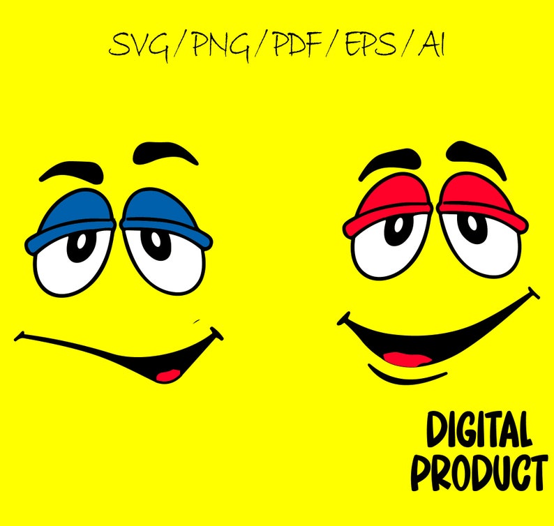 Candy Faces SVG Bundle With Lower Case M Graphics (digital Download) - Etsy