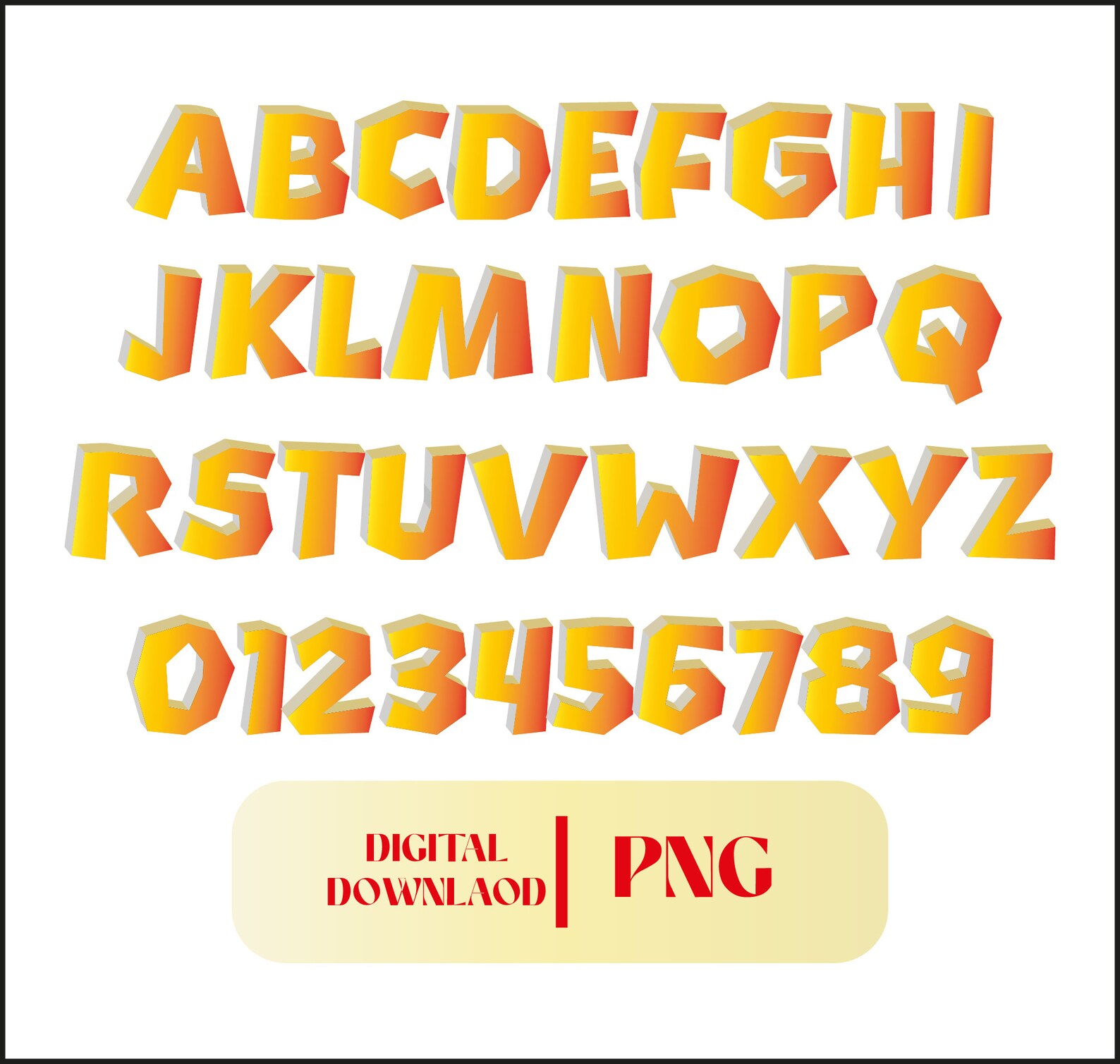 3D Font PNG | 3D Letters Png | 3D Numbers Png | 3D Alphabet Png | 3D ...