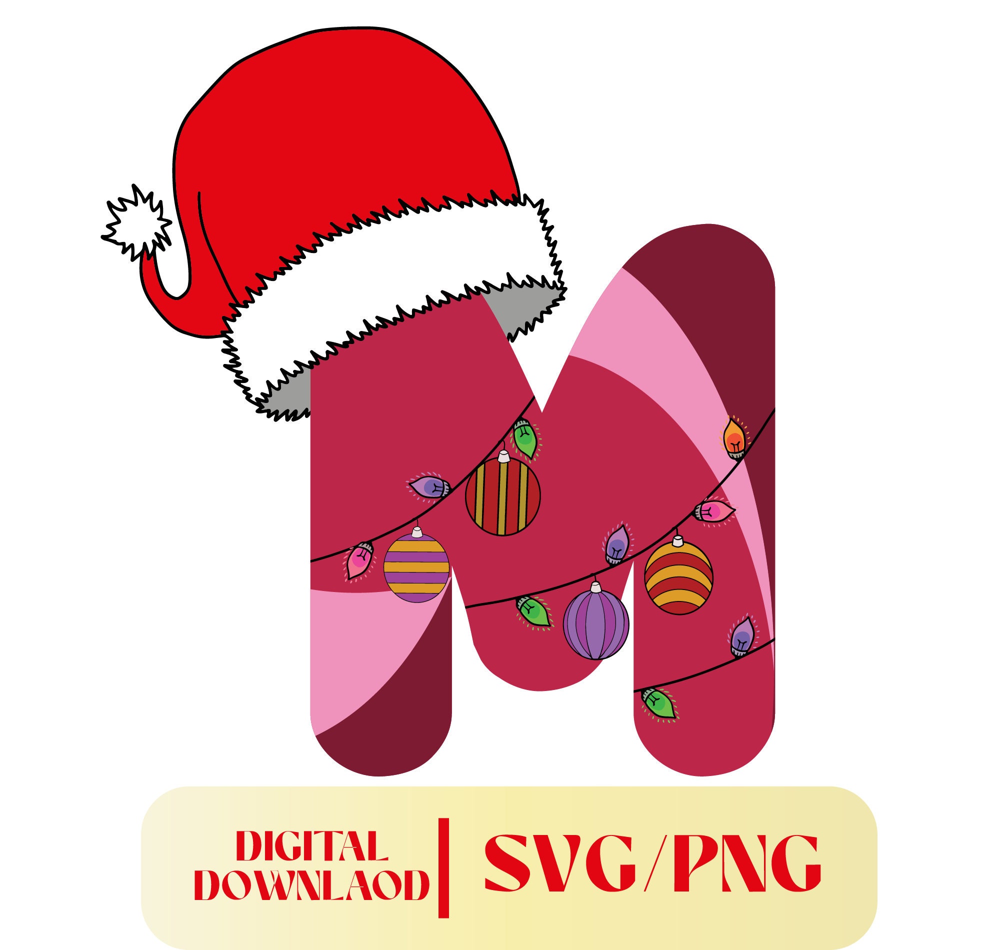 Christmas Alphabet SVG and PNG | Letters Svg for Cricut | Letters and ...