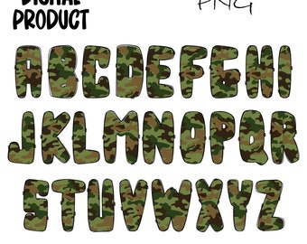 Camouflage PNG Camo Clipart Military PNG Patriotic American Alphabet ...