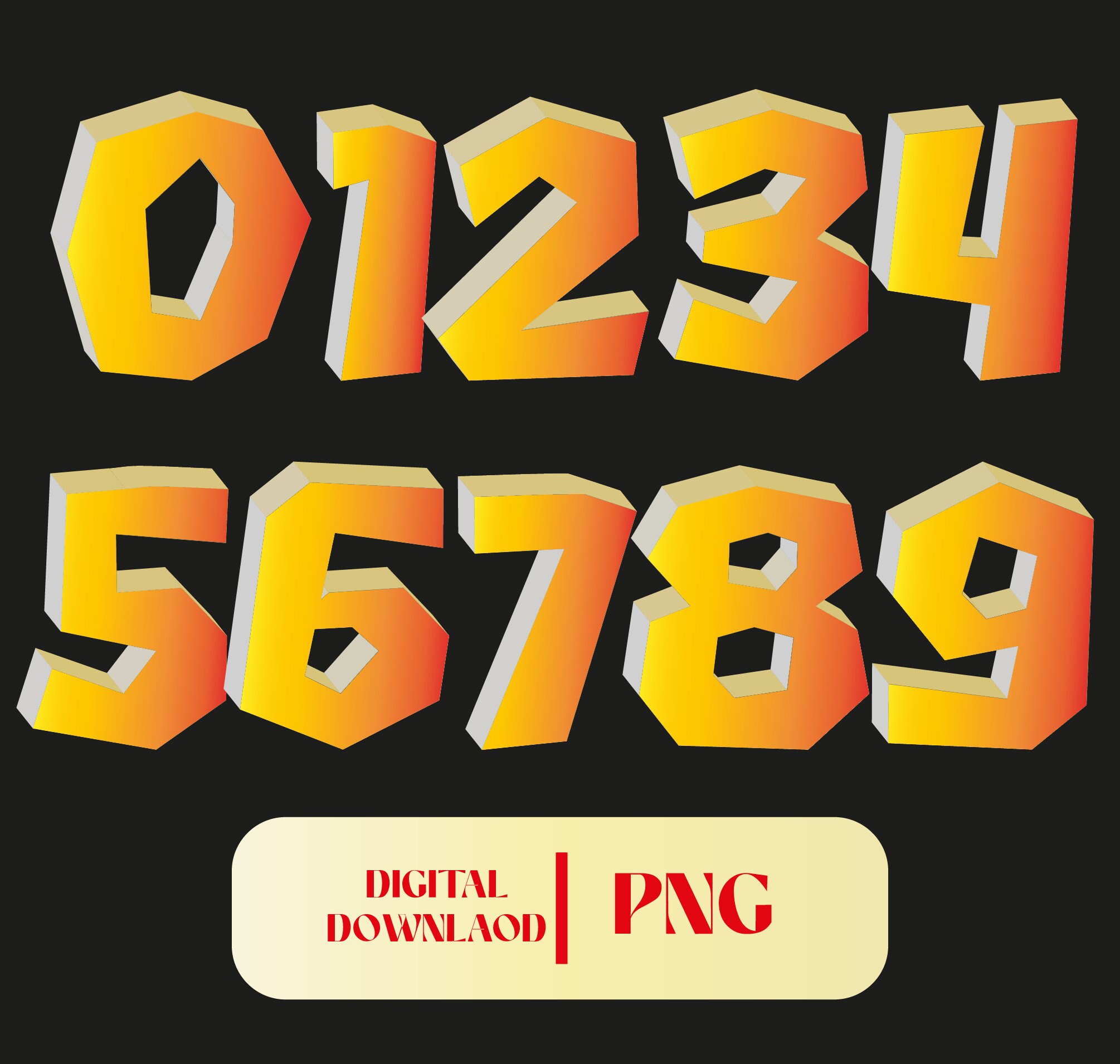 3D Font PNG | 3D Letters Png | 3D Numbers Png | 3D Alphabet Png | 3D ...