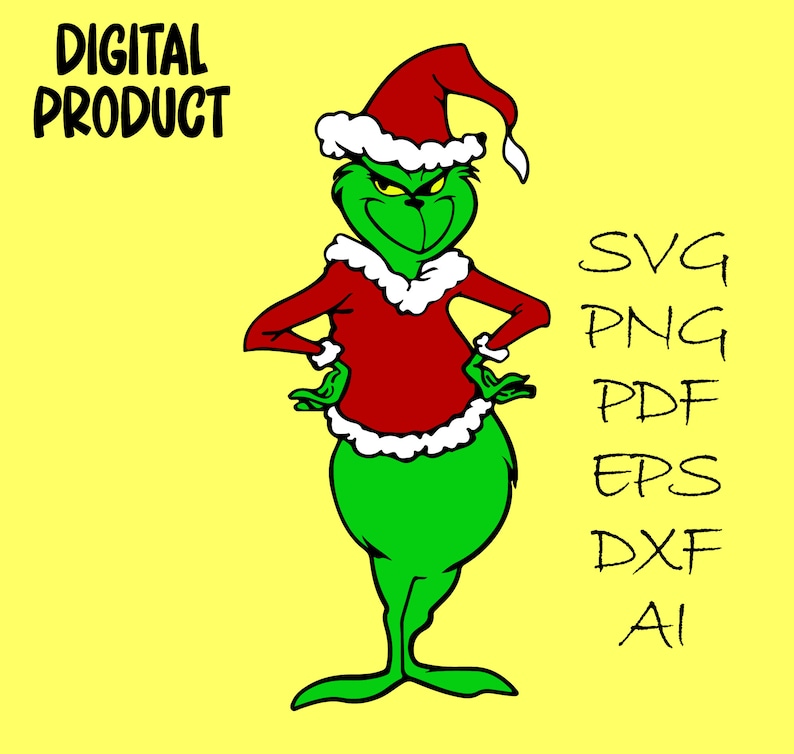 Grinch Svg Png Pdf Eps Dxf and AI Files | Vector Grinch | Instant ...
