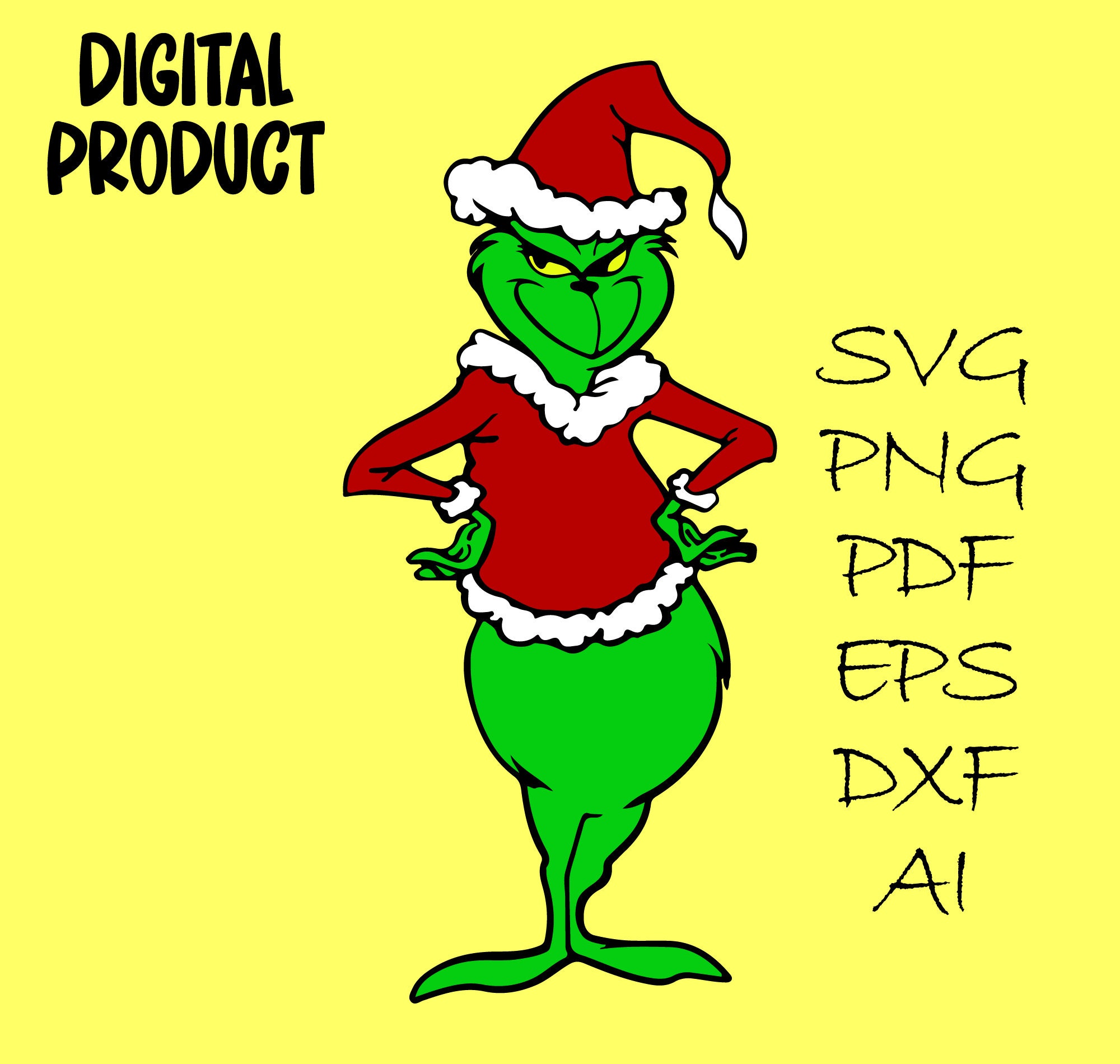 Grinch Svg Png Pdf Eps Dxf and AI Files | Vector Grinch | Instant ...