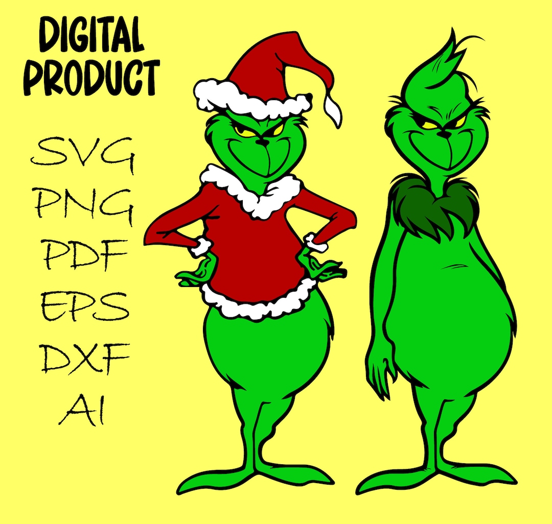 Grinch Svg Png Pdf Eps Dxf and AI Files | Vector Grinch | Instant ...