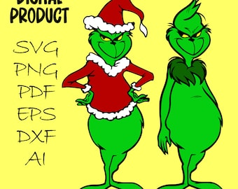 Grinch Svg Png Pdf Eps Dxf and AI Files, Vector Grinch, Instant ...