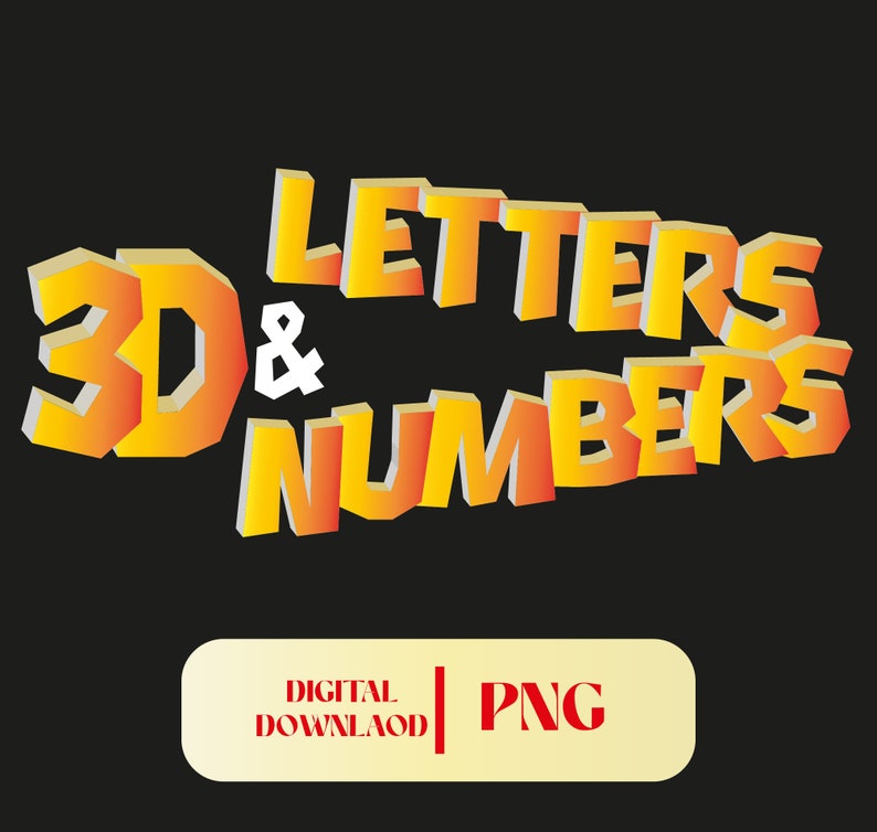 3D Font PNG | 3D Letters Png | 3D Numbers Png | 3D Alphabet Png | 3D ...