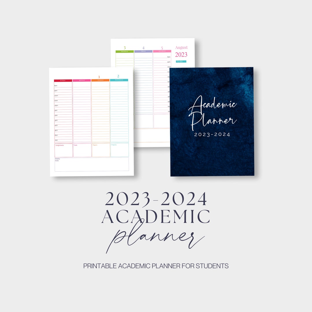 ACADEMIC PLANNER 2023-2024 Dated Student Planner Monthly Weekly Daily ...