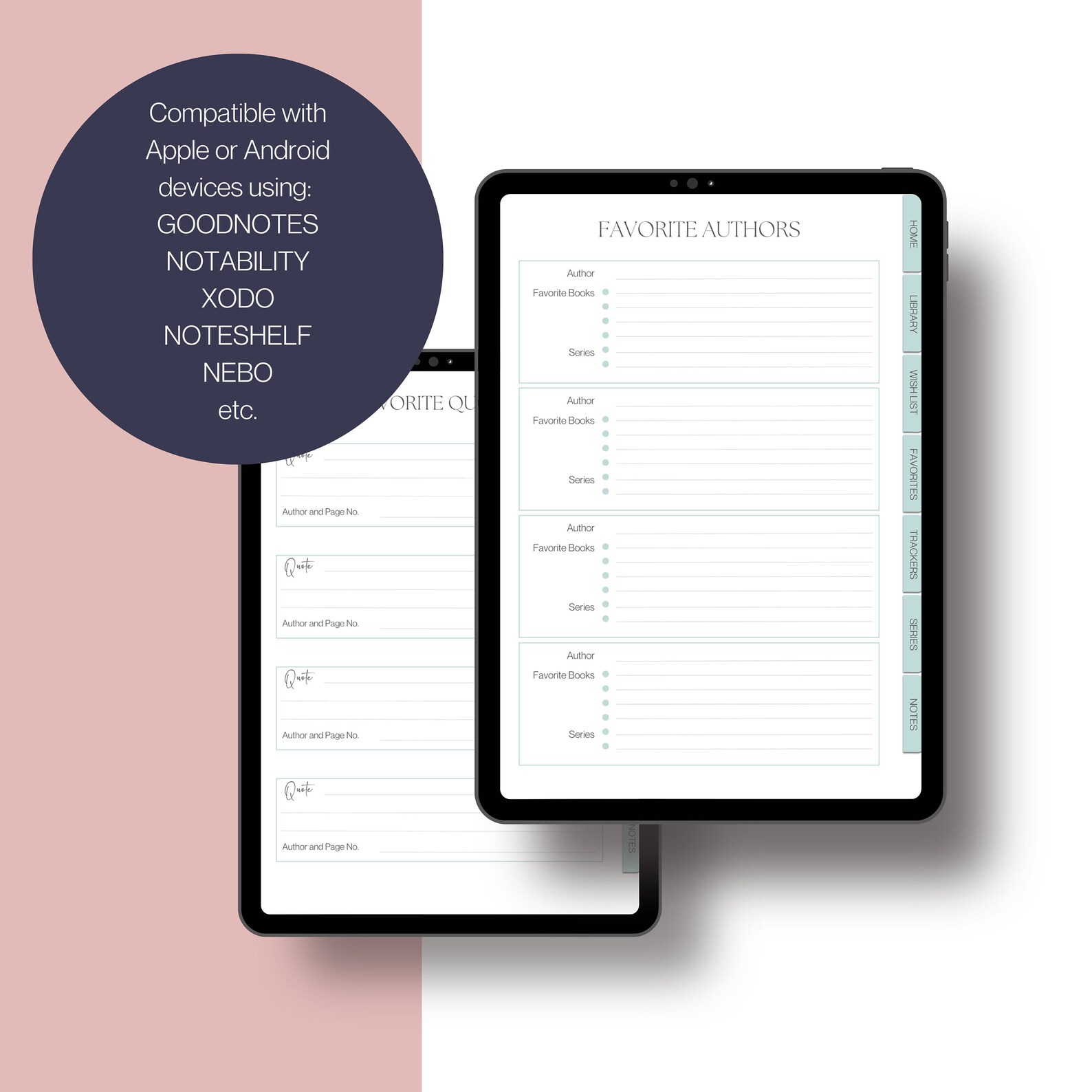 Digital Reading Journal Book Tracker Reading Planner - Etsy