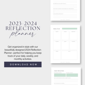 2024 REFLECTION PLANNER JOURNAL Printable Monthly Weekly Daily Self ...