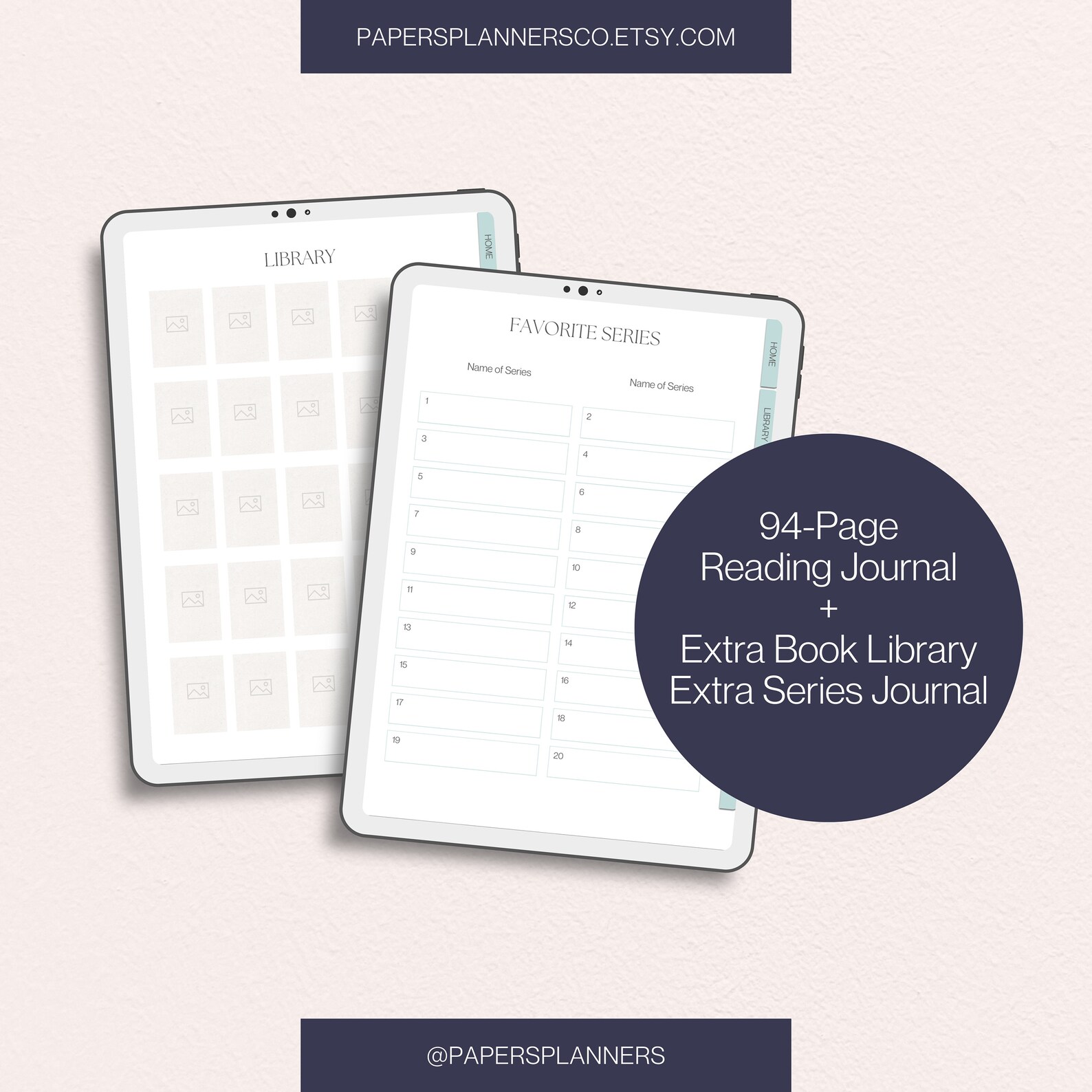 Digital Reading Journal Book Tracker Reading Planner - Etsy