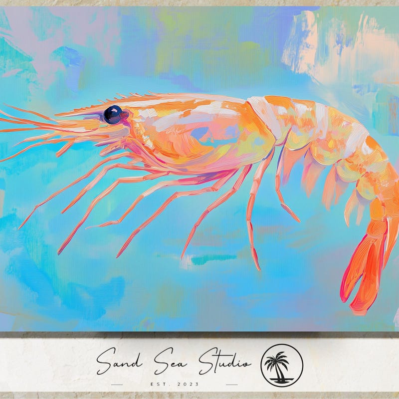 Watercolor Shrimp - Etsy