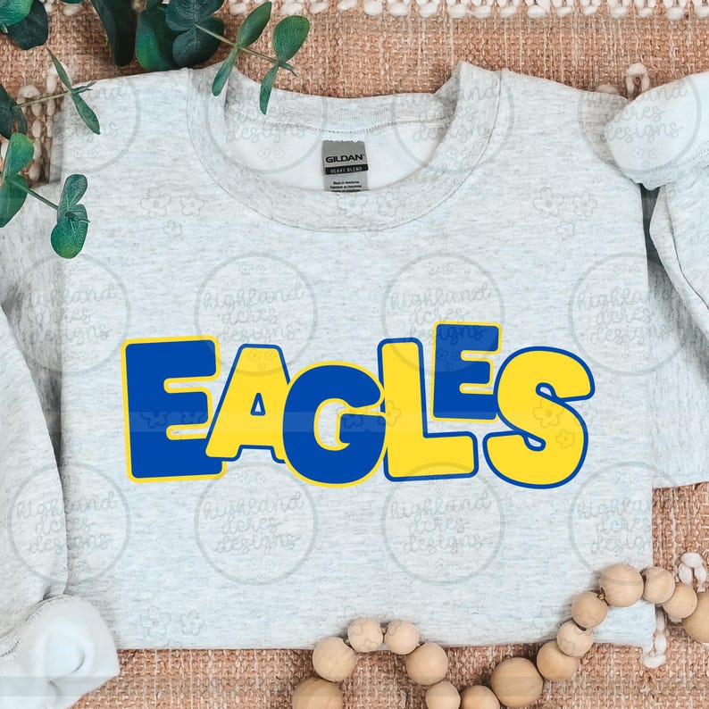Eagles Yellow and Blue Cute Font Design L Digital Download L PNG L ...