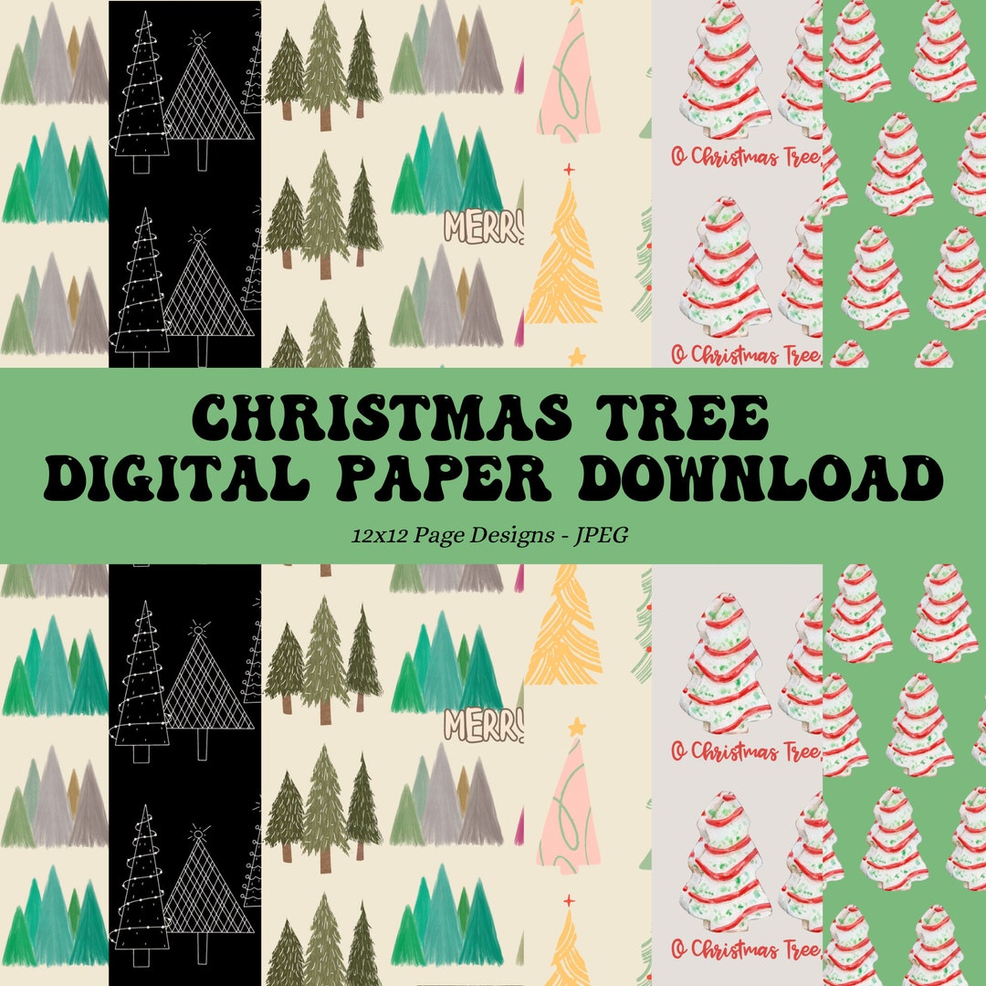 Christmas Tree Digital Paper Download, 12x12, JPEG - Etsy