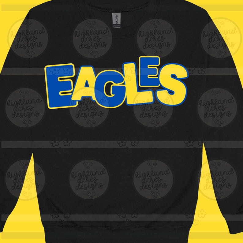 Eagles Yellow and Blue Cute Font Design L Digital Download L PNG L ...