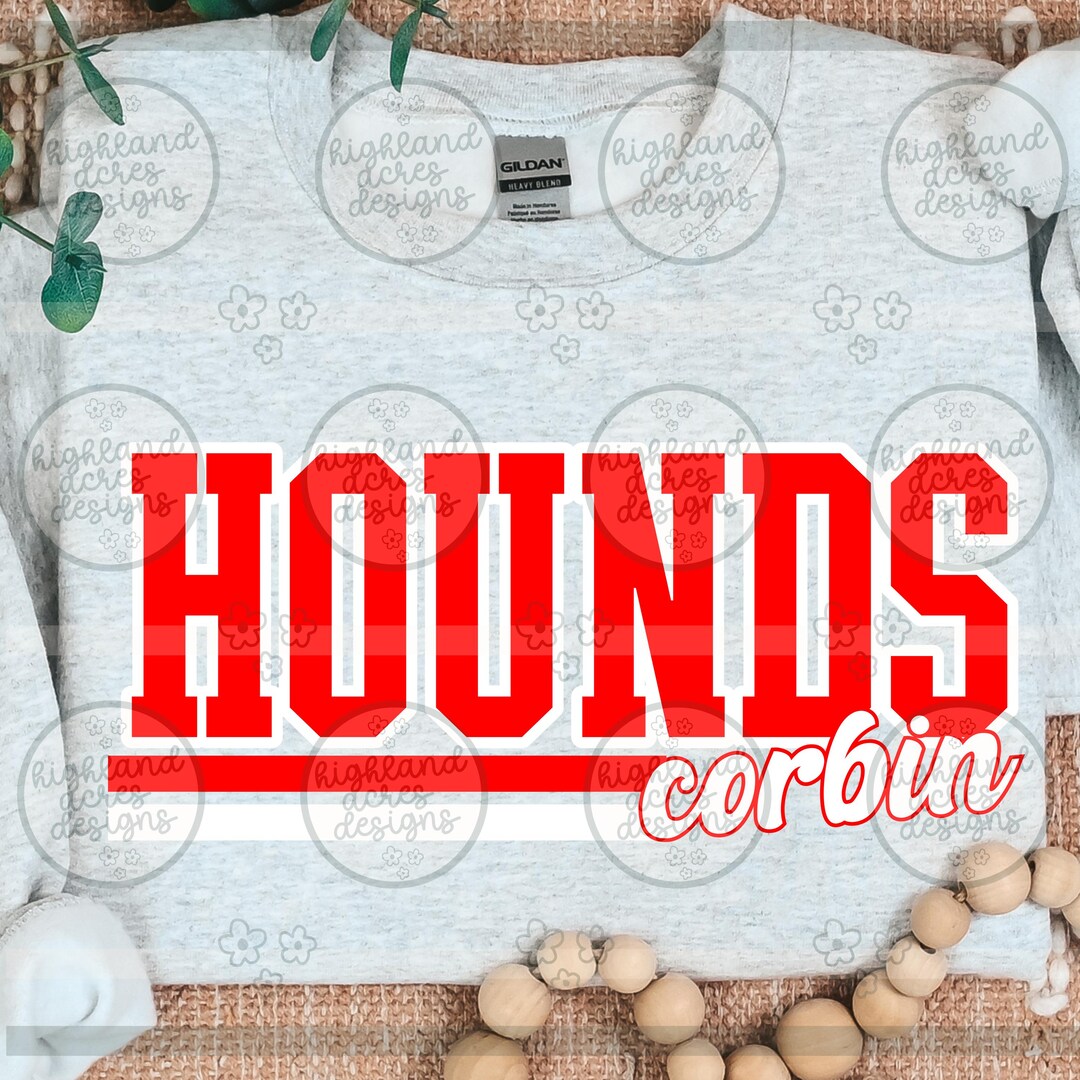 Hounds Corbin L School Spirit Shirt Design L Digital Download L Red L ...