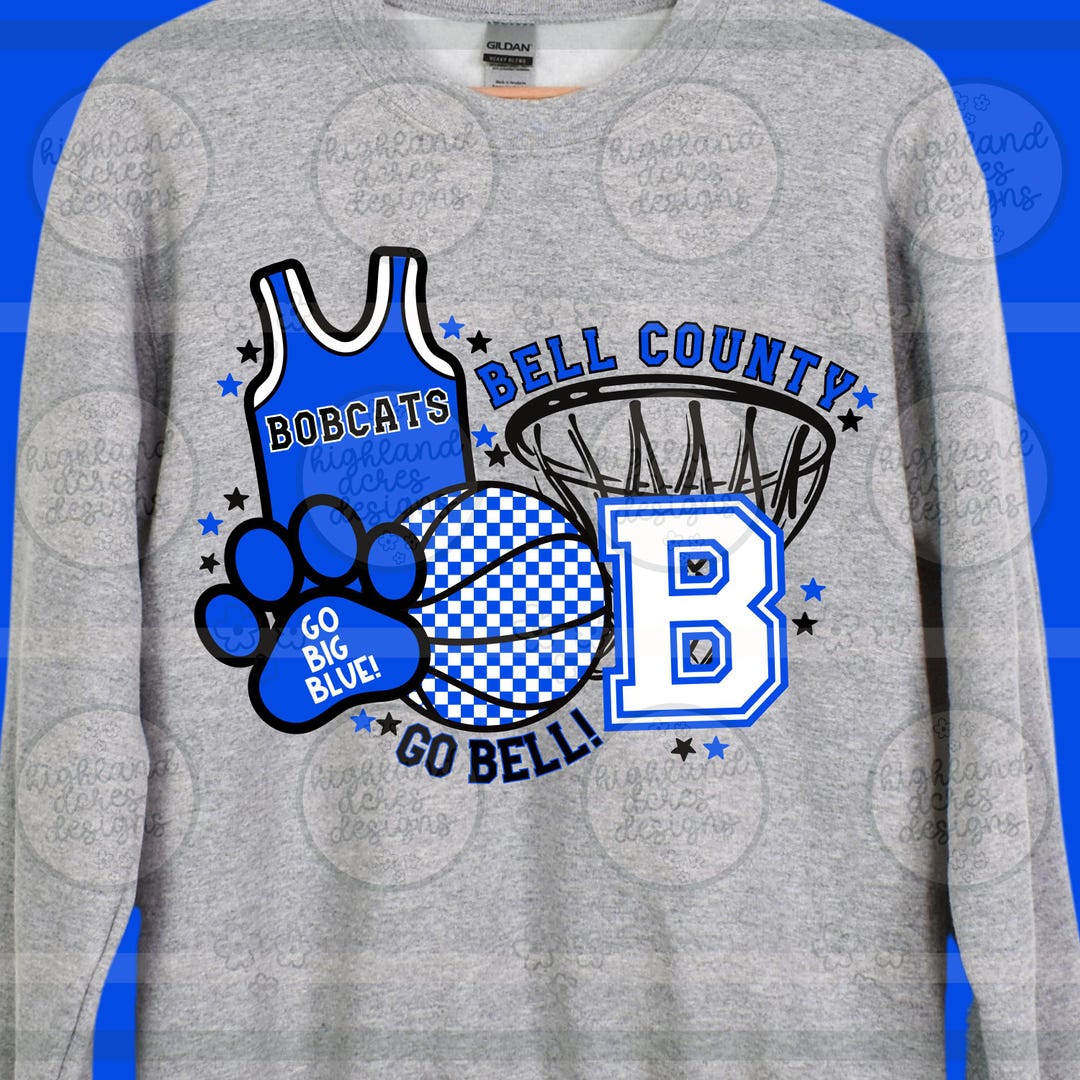 Bell County Bobcats Basketball L White Black Blue L Checkered L PNG L ...