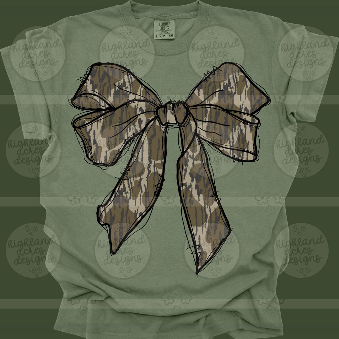 Camouflage Bow Design L Digital Download L Cute Bow L Camo L PNG L ...