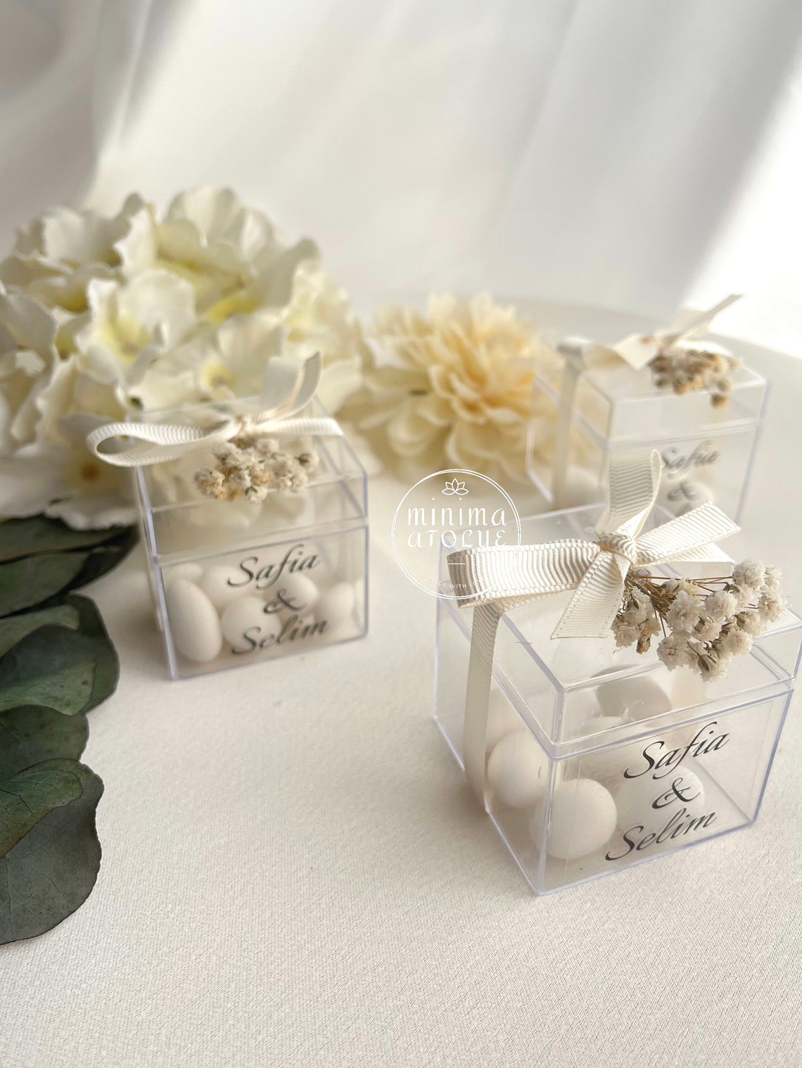 Almond Candy Gift Boxes for Guests, Personalized Almond Candy Party ...