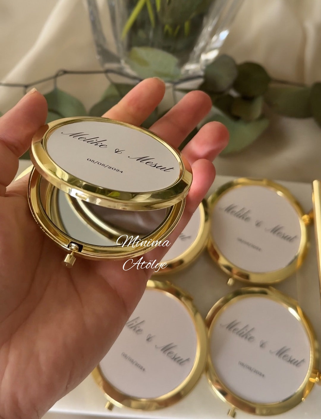 Compact Mirror Wedding Favors, Personalized Compact Mirror With Name ...