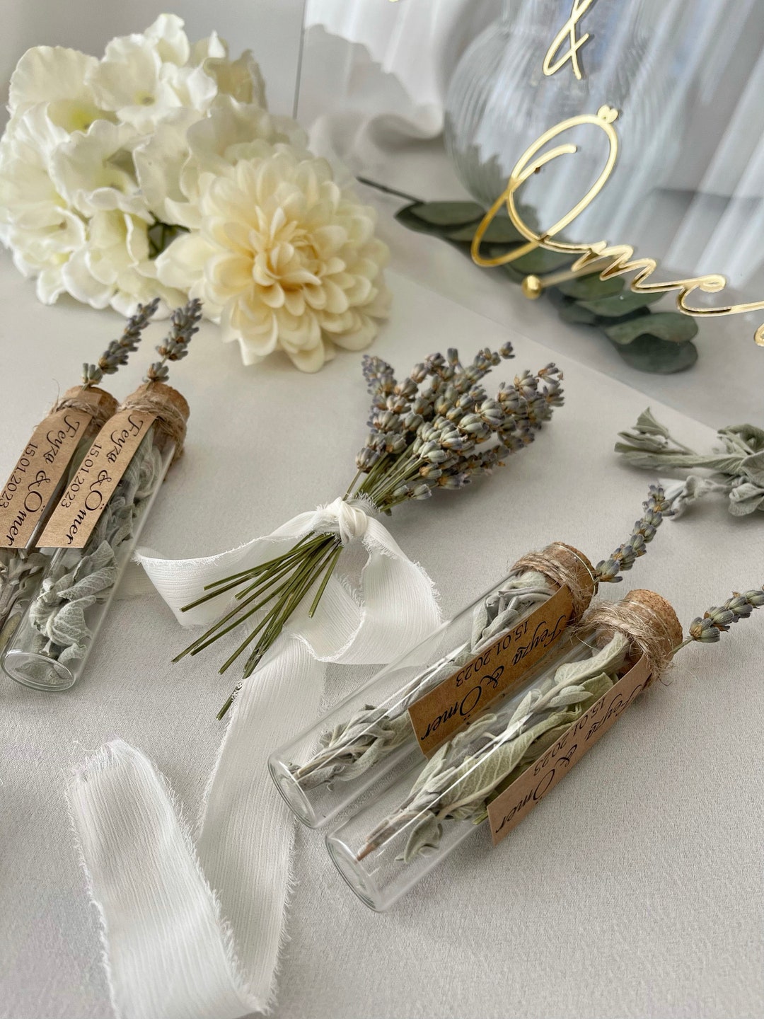 Glass Tube With Sage Wedding Gift, Sage Engagement Gift, Wedding Gift ...